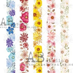 A4 Rice Paper Bright Floral Borders 0095 - Etsy