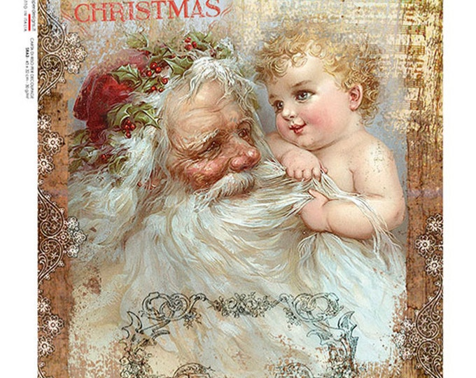 SANTA POSTCARD Size A4 Decoupage Rice Paper by Paper Designs 0331 - Etsy
