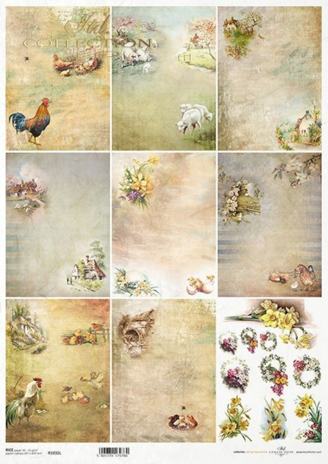 A3 ITD Farm Scenes and Flowers Decoupage Paper. R1032L - Etsy