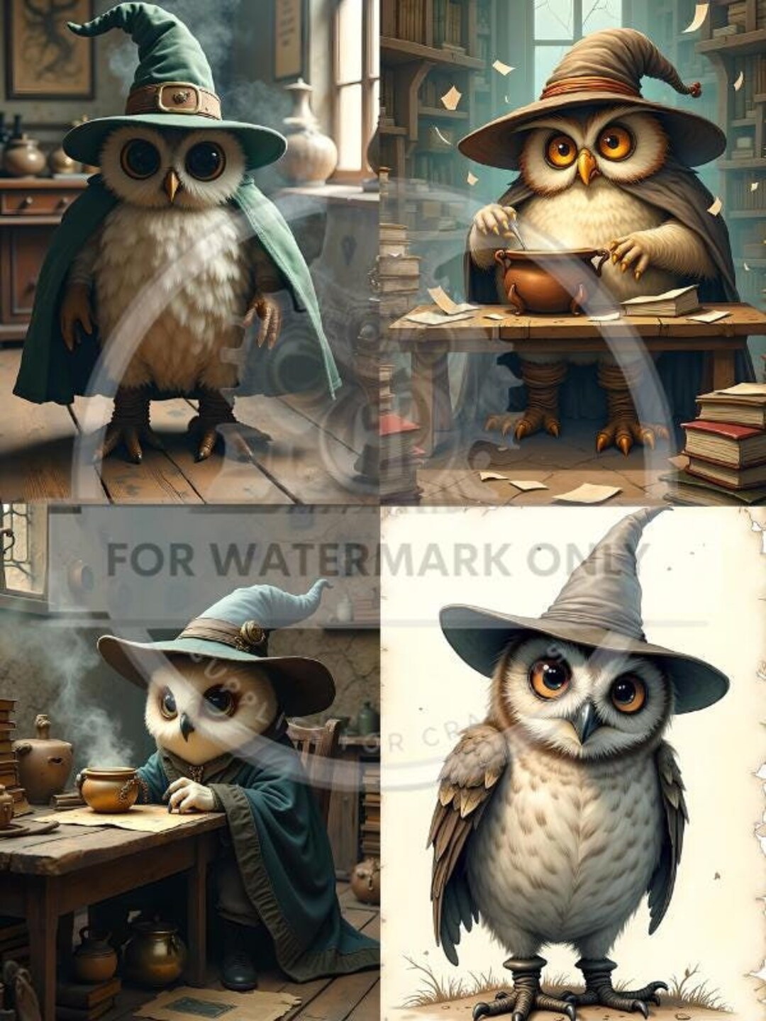 A4 Wizard Owl Rice Paper DC592 - Etsy