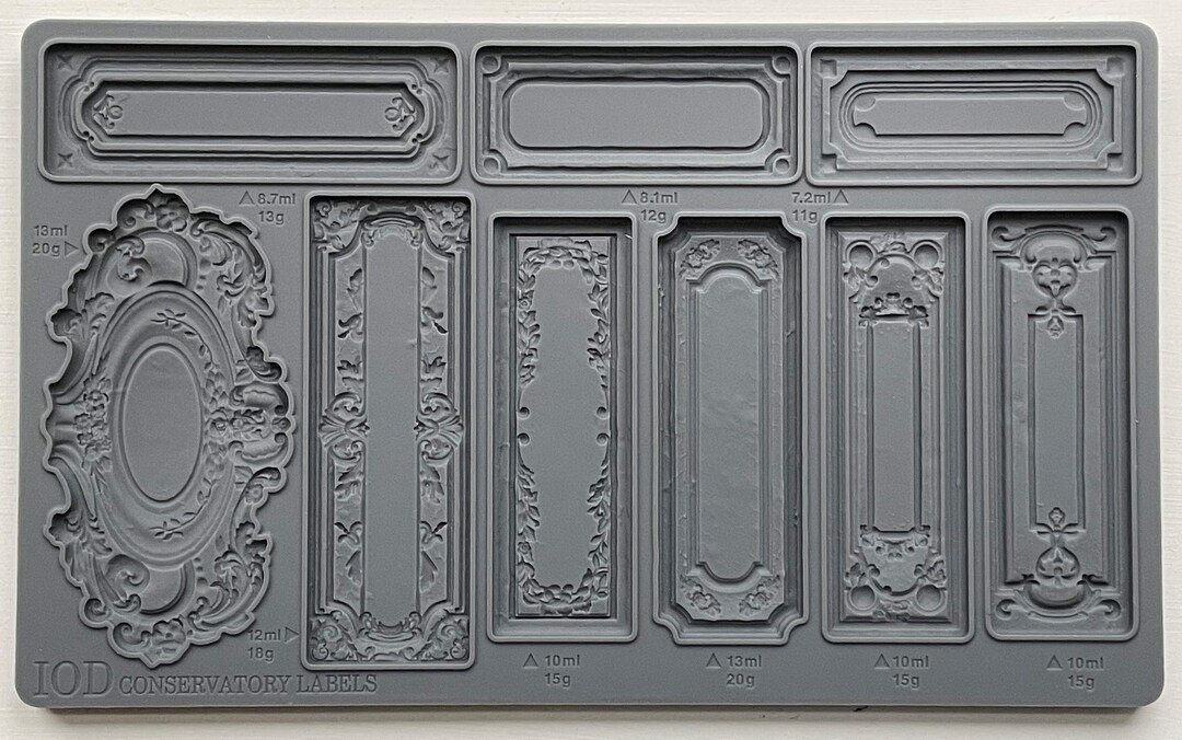 IOD Conservatory Label Silicone Mold 6"x10" for Clay , Resin, Crafts ...