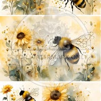 Bee & Wildflower Decoupage Paper - Etsy