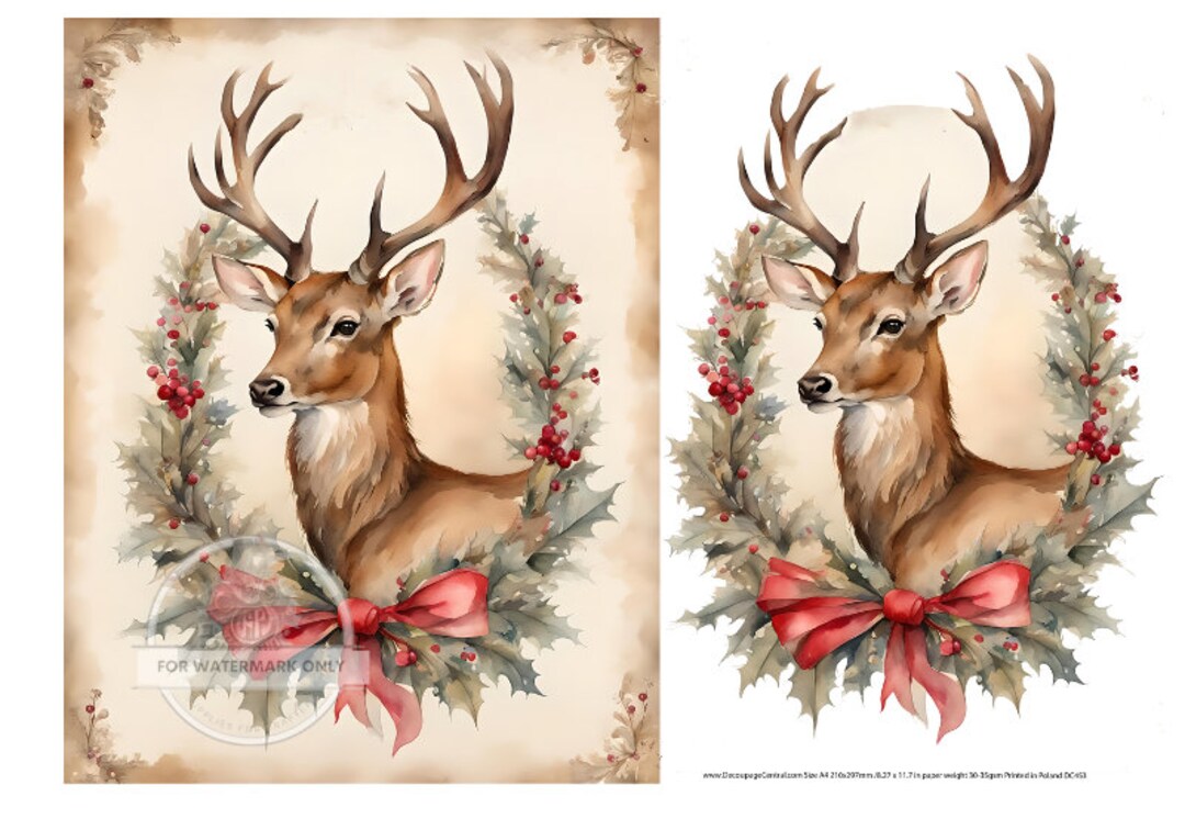 A4 Christmas Stag Duo Collection DC453 - Etsy