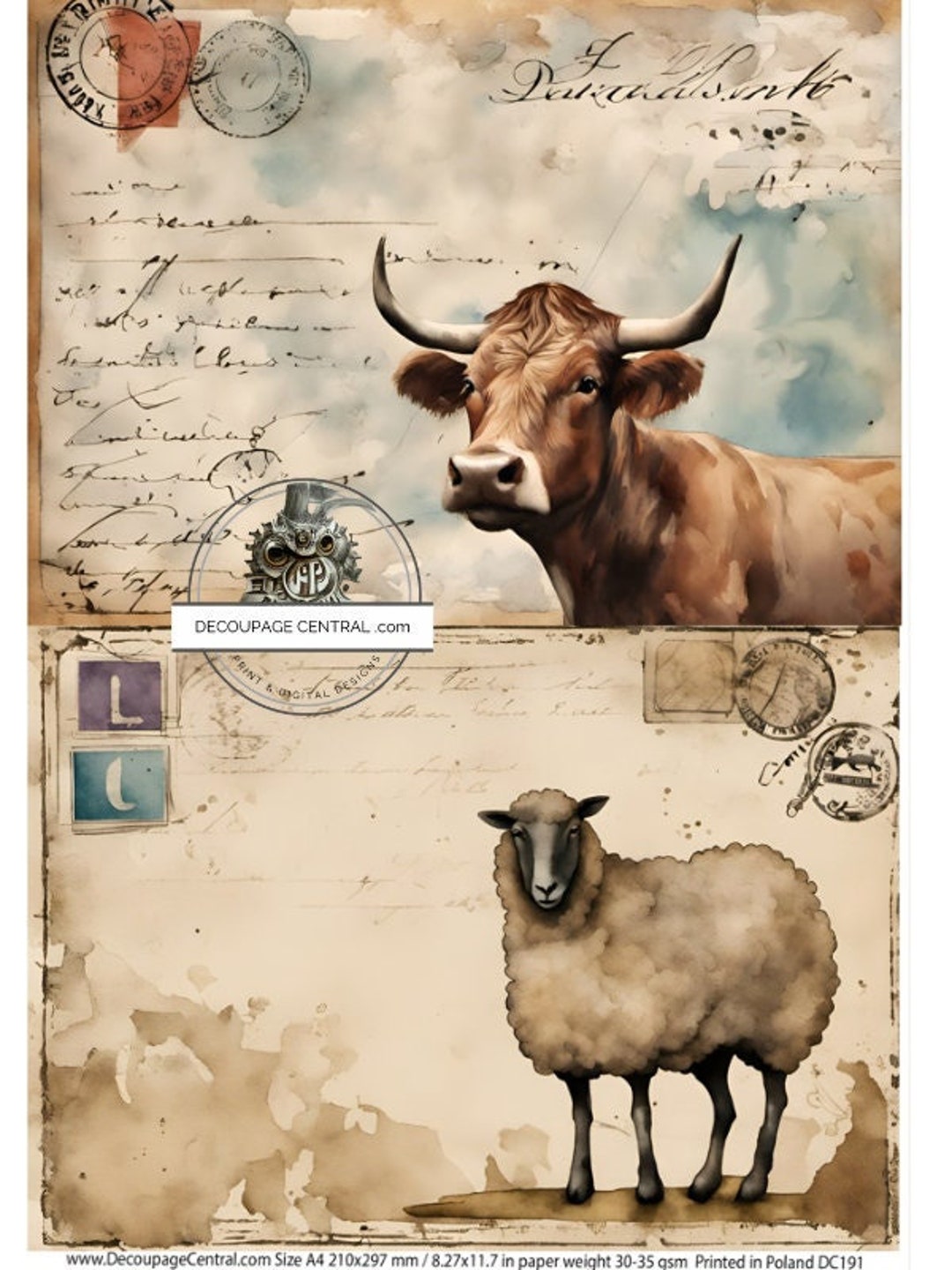 A4 Farm Postale Decoupage Rice Paper, DC191 - Etsy
