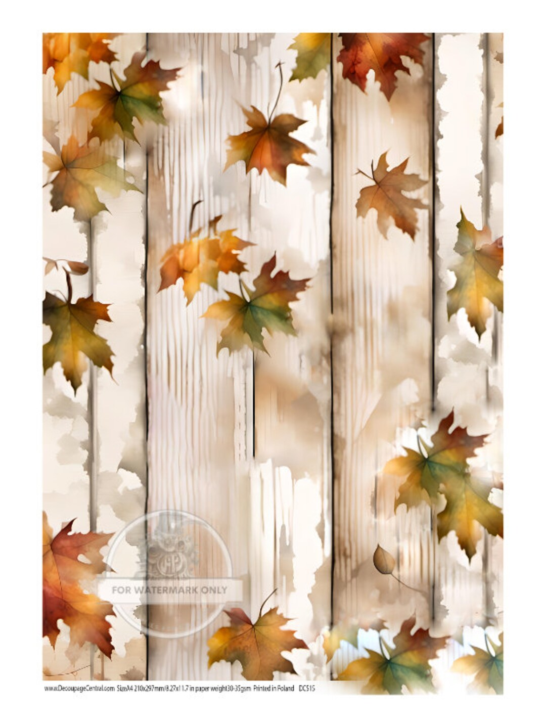 A4 Autumn Leaves Shiplap Rice Paper DC515 - Etsy
