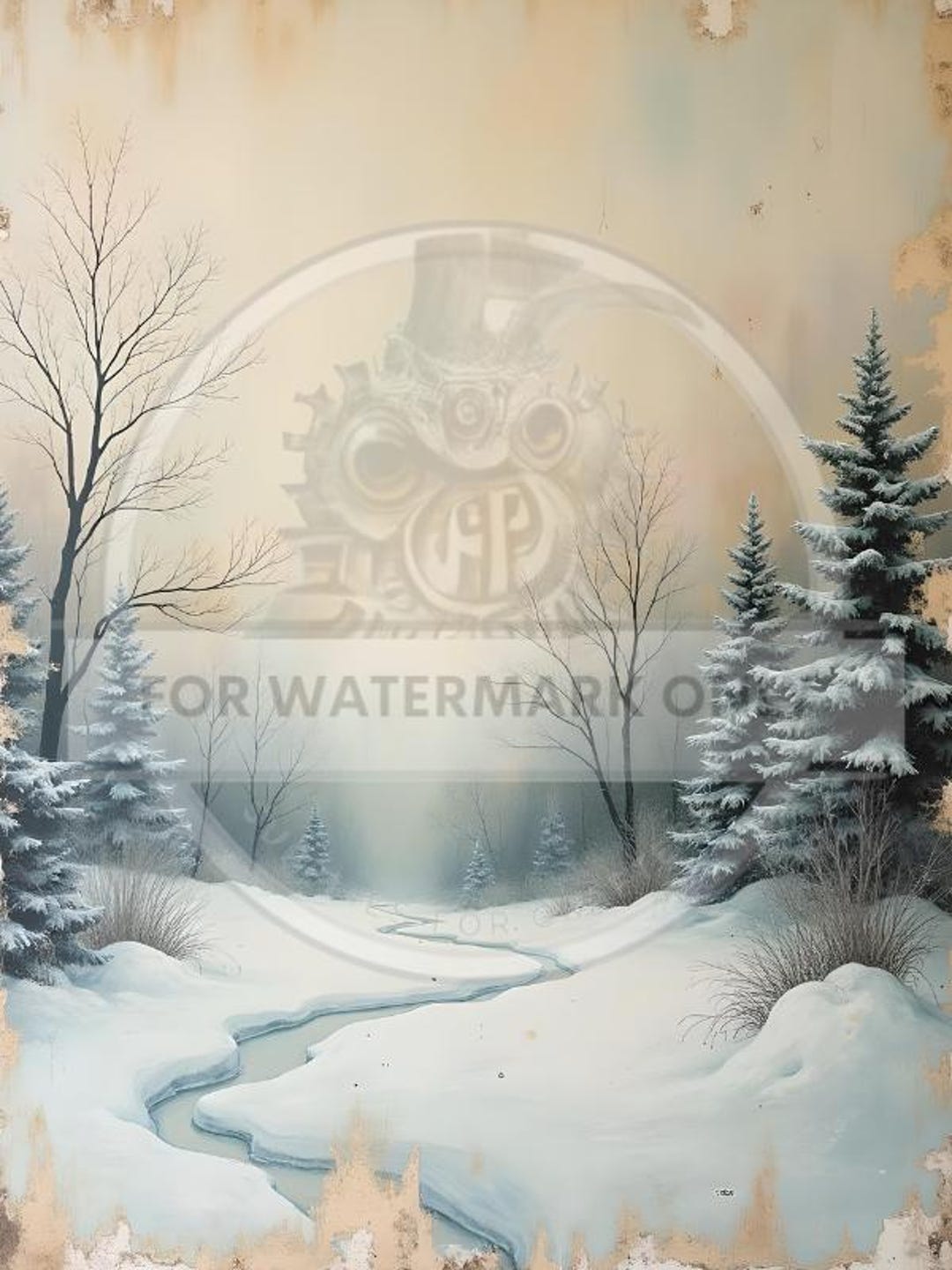 A4 Vintage Winter Landscape Rice Paper Decoupage Central DC571 - Etsy