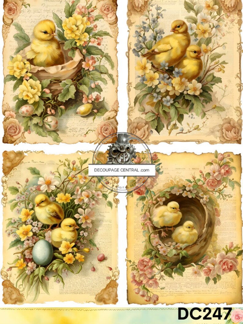 A4 Baby Chicks in Yellow EASTER Decoupage Rice Paper, DC247 - Etsy