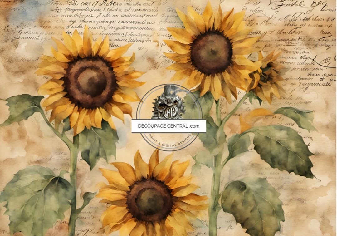 A4 Never Enough Sunflowers, Rice Paper, DC173 - Etsy