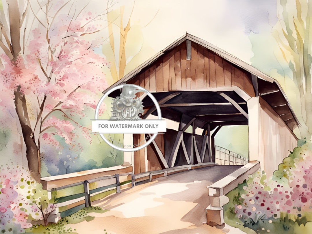 A4 Spring Covered Bridge Decoupage Rice Paper, DC309 - Etsy