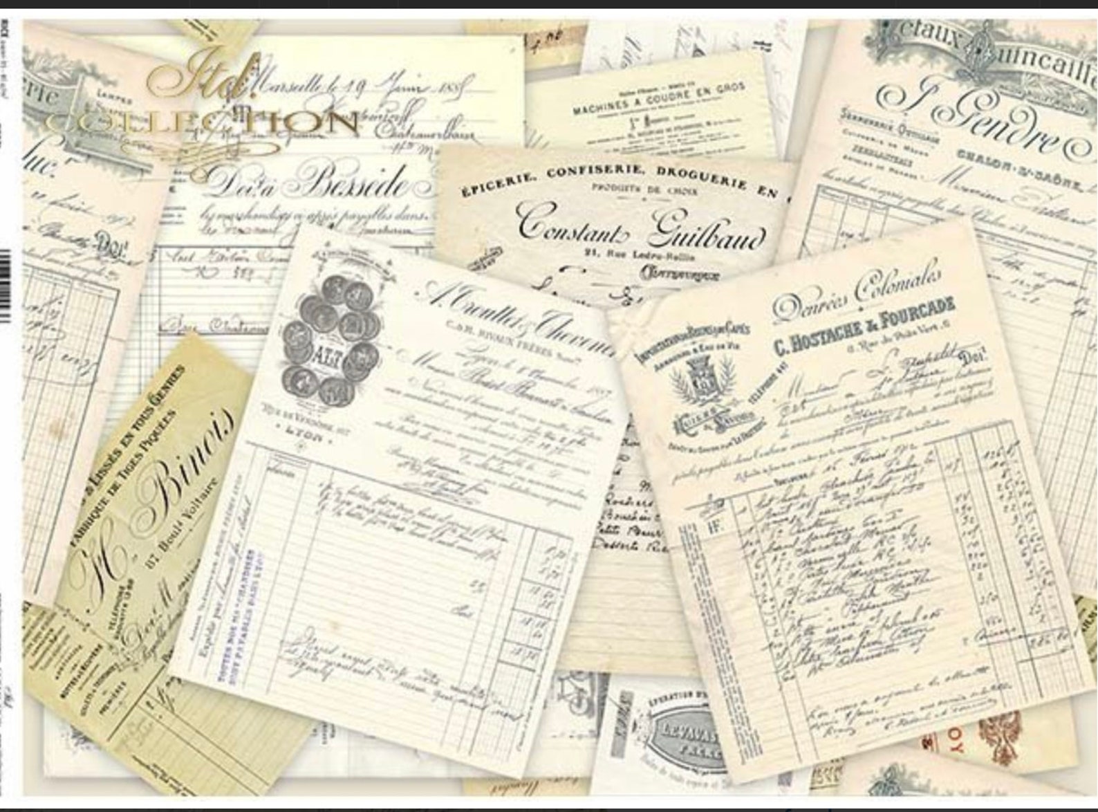 A3 Vintage Receipts Decoupage Paper R0002L - Etsy