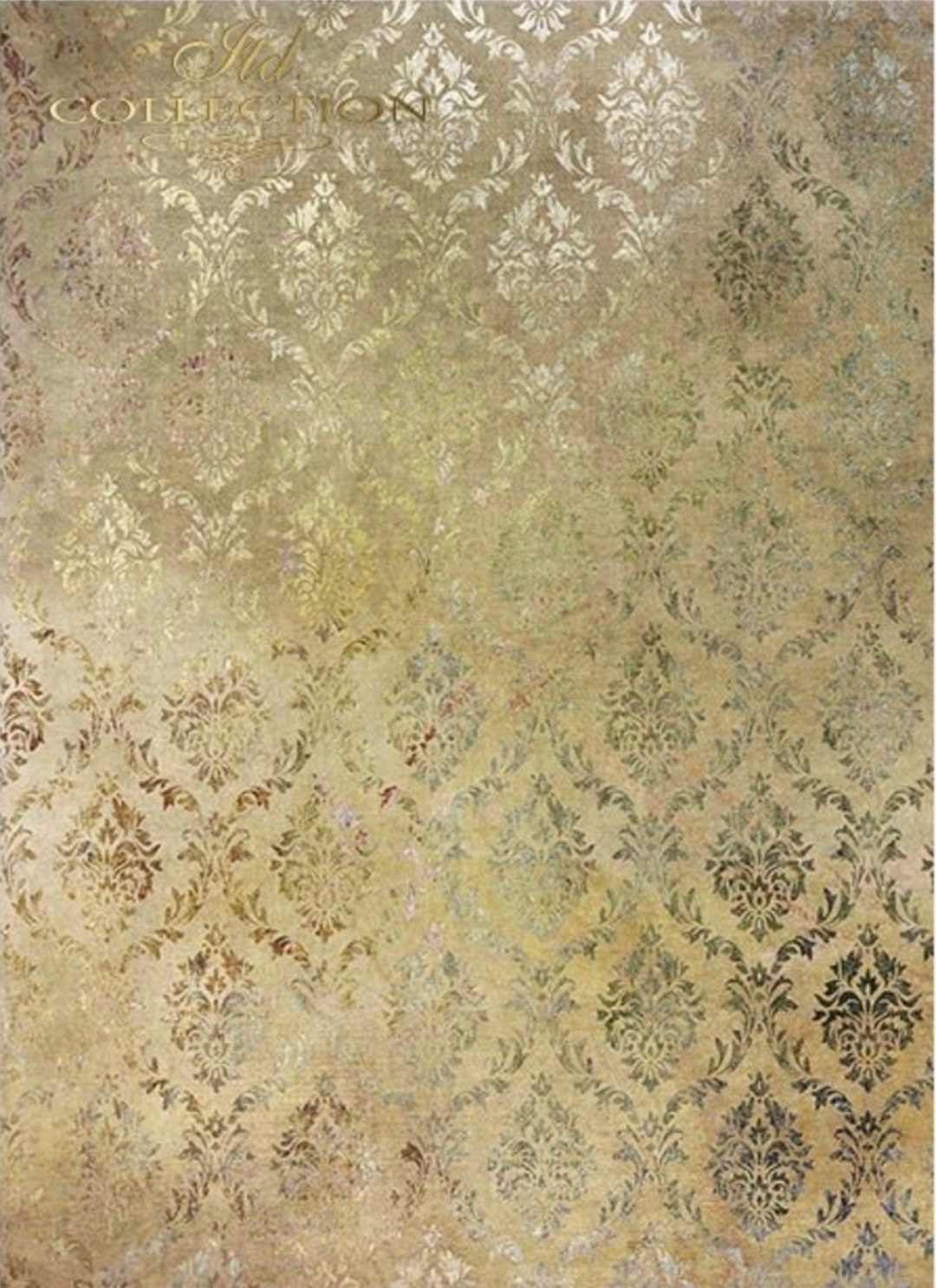 A4 Gold Damask Two Decoupage Paper. R1923 - Etsy