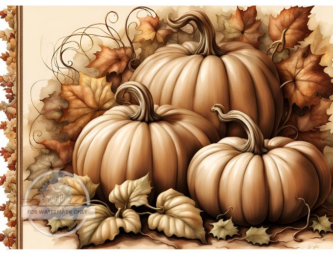 A4 Autumn Pumpkins Rice Paper DC436 - Etsy