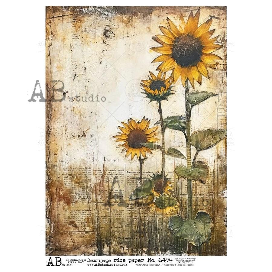 A4 AB 6494 Rustic Sunflowers - Etsy