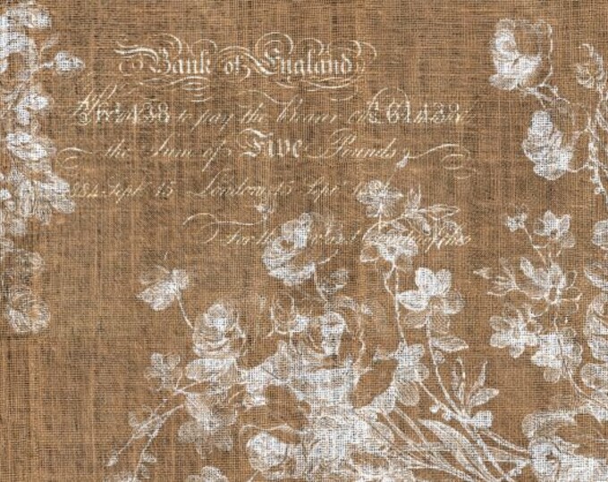 Floral Burlap Landscape Roycycled Decoupage Paper - Etsy