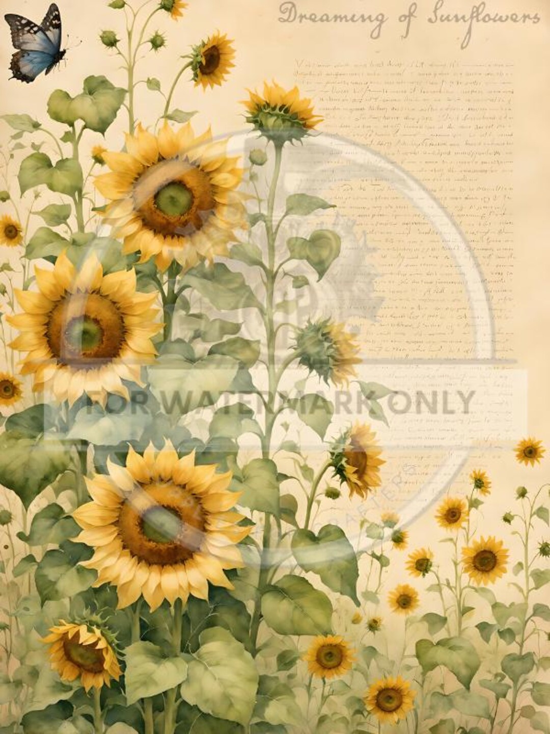 A4 Sunflower Dreamin Decoupage Rice Paper, DC641 - Etsy