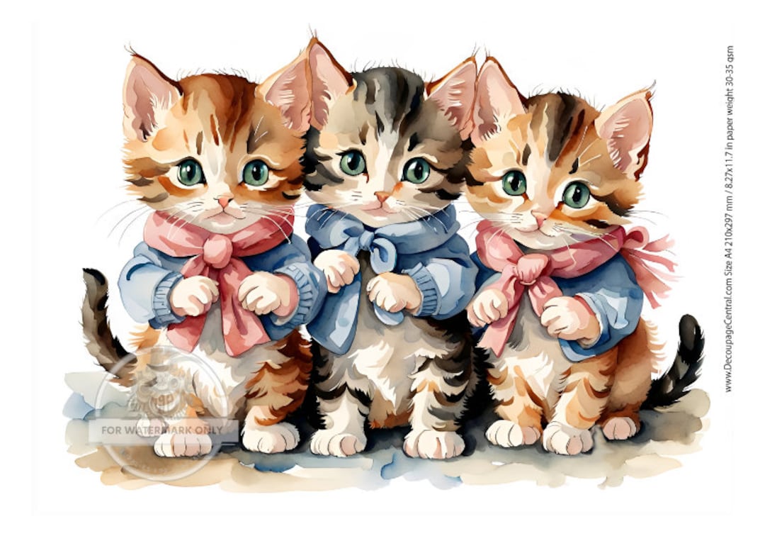 Digital Download: Three Little Kittens , Digital Download in PNG Print ...