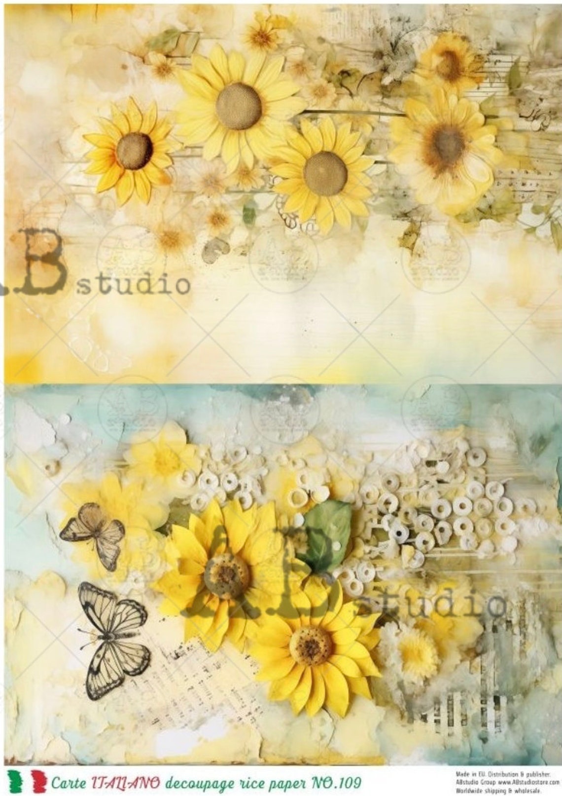 A4 Daisy Duo Carte Italiano Rice Paper 109 - Etsy