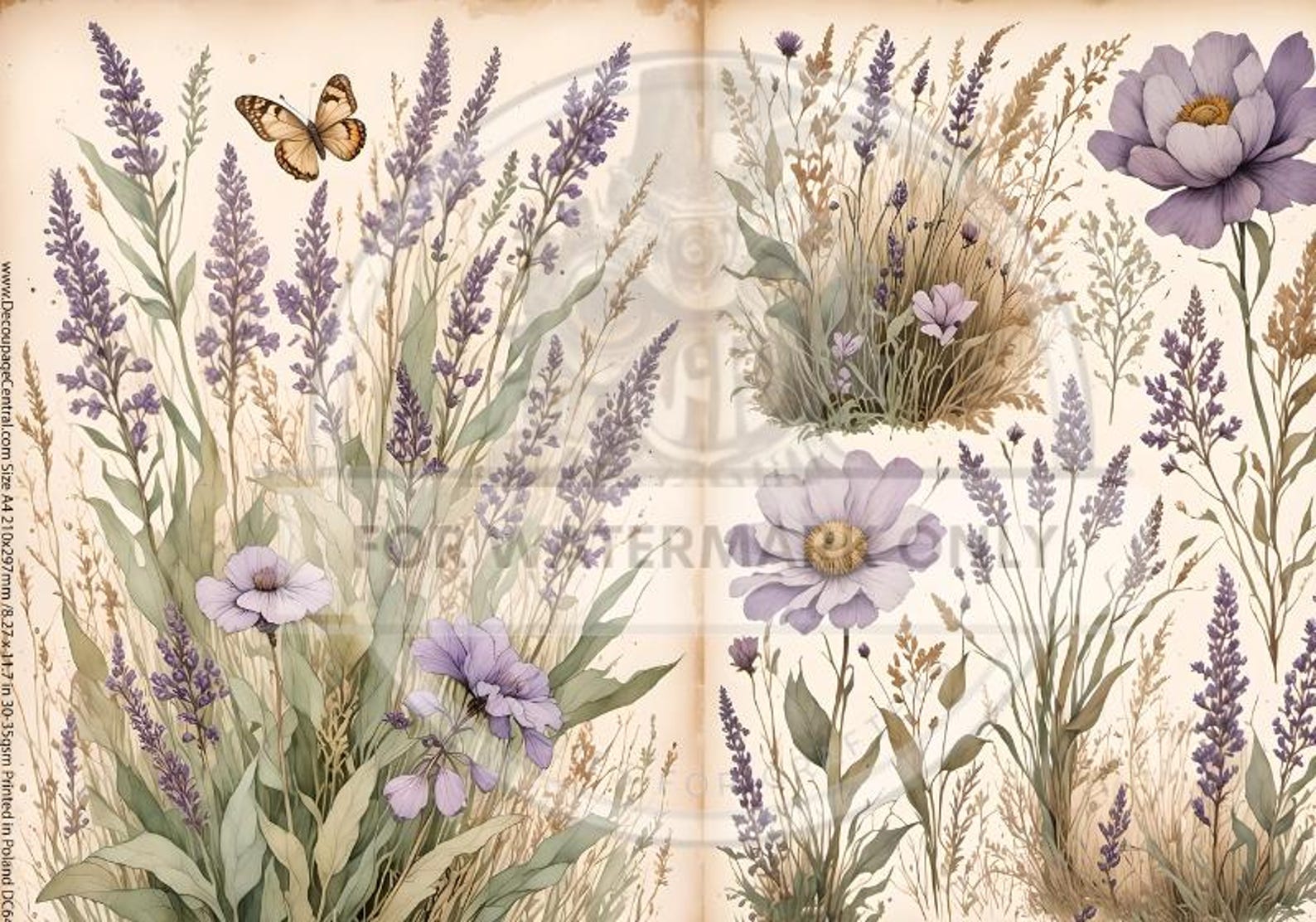 A4 Lavendar Spring Duo Decoupage Rice Paper, DC644 - Etsy