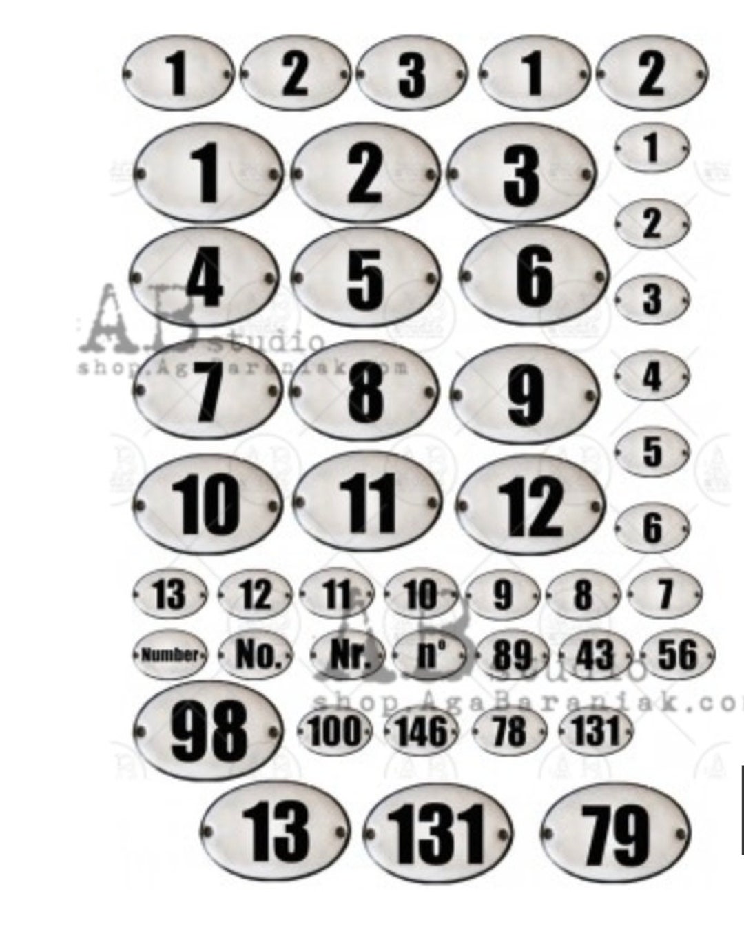 A4 Numbers AB Studios Rice Paper, 0381 - Etsy