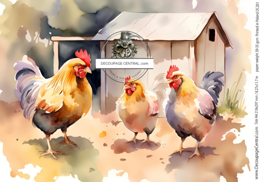 A4 Barnyard Meeting, Decoupage Rice Paper, DC201 - Etsy
