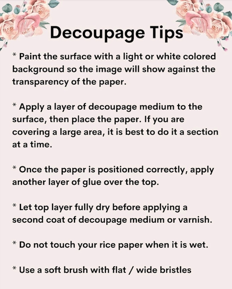 AB Studios A4 Book Page Floral Decoupage Rice Paper - Etsy