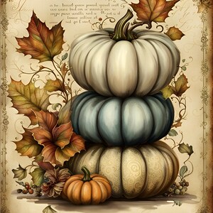 A4 DC109 Decoupage Rice Paper, Fall Pumpkins Stack Design, A4 Printed ...