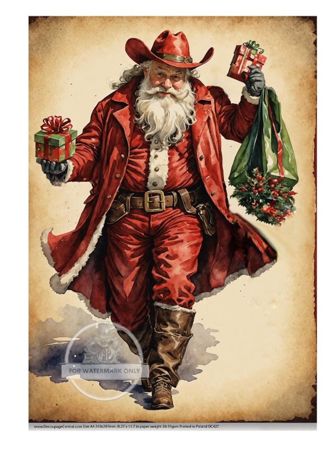 A4 Cowboy Santa Duo DC427 - Etsy