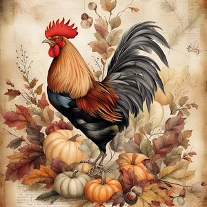 A4 Fall Rooster Decoupage Rice Paper, DC112 - Etsy