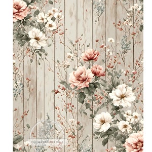 A4 Creamy Floral Shiplap Decoupage Rice Paper, DC398 - Etsy