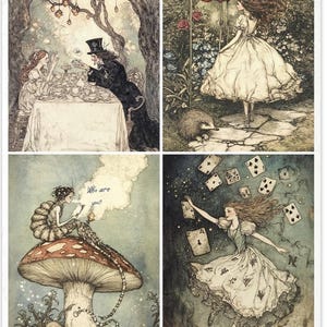 A4 ITD Alice the Cast of Alice Quad Rice Decoupage Paper. R2647 - Etsy