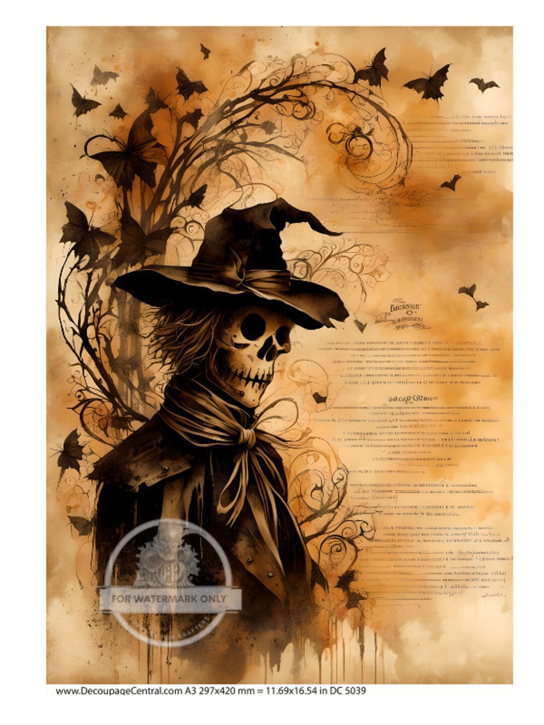 A3 Parchment Scarecrow Decoupage Paper DC5039 - Etsy