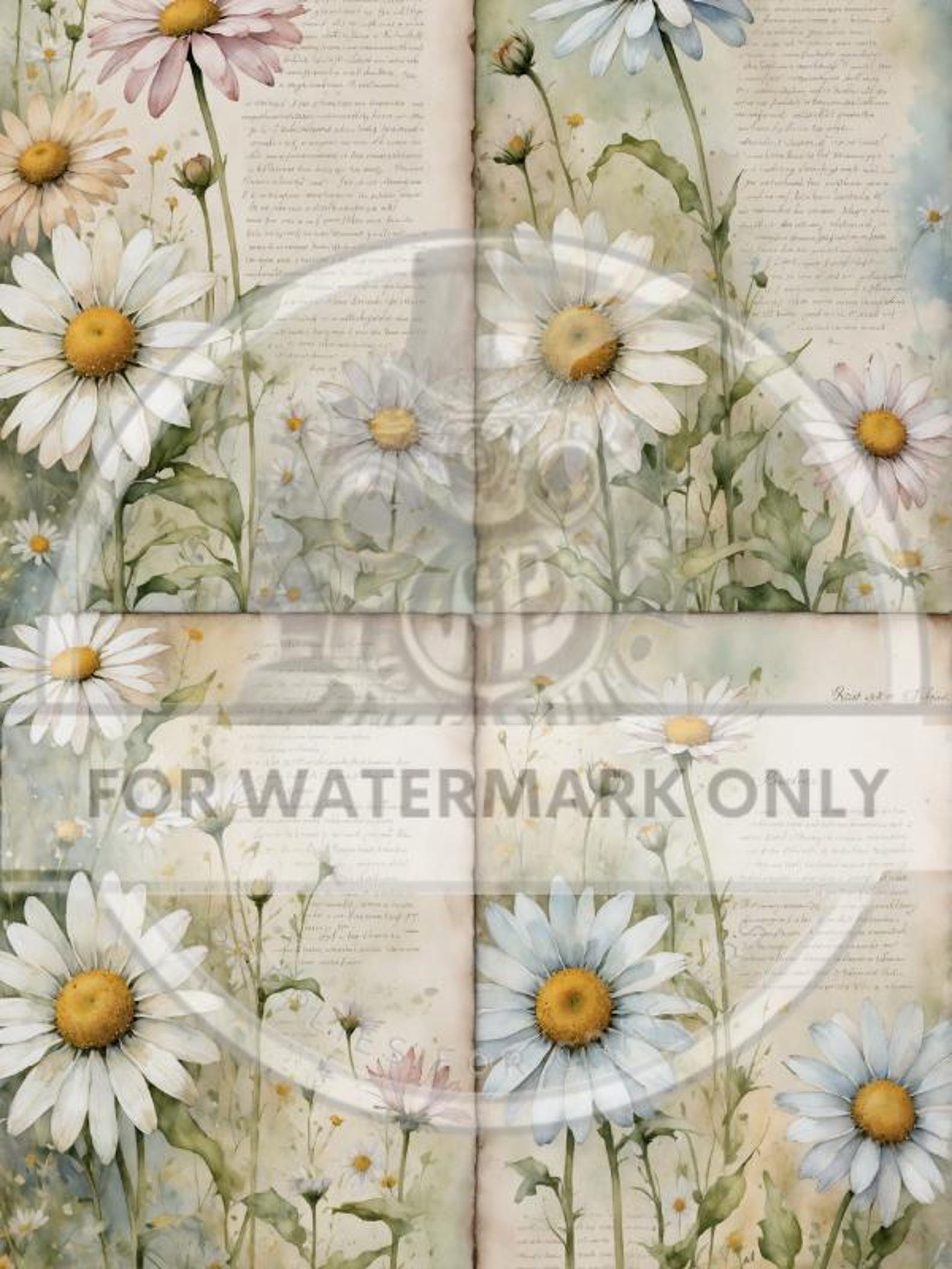 A4 Daisy Quad Rice Paper for Decoupage DC685 - Etsy