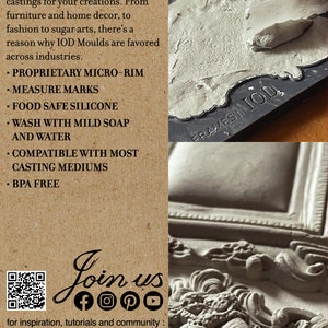 IOD Frames 2 Silicone Mold 6"x10" for Clay , Resin, Crafts, and Food ...