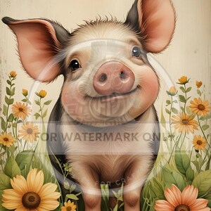 A4 Spring Pig Decoupage Rice Paper, DC700 - Etsy