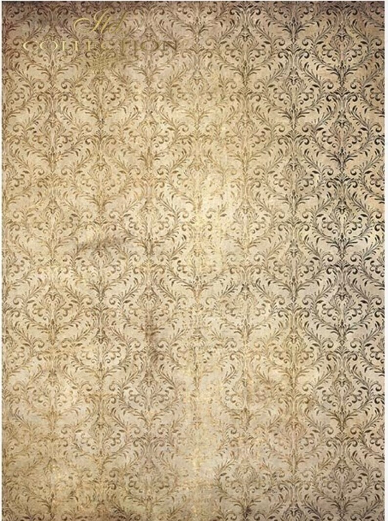 Gold Damask Decoupage Paper. 11 X 8 | Etsy