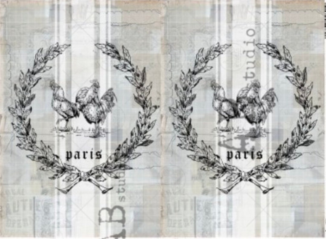 Farmhouse Chicken Grain Sack Rice Paper A4 0885, Decoupage Rice Paper ...