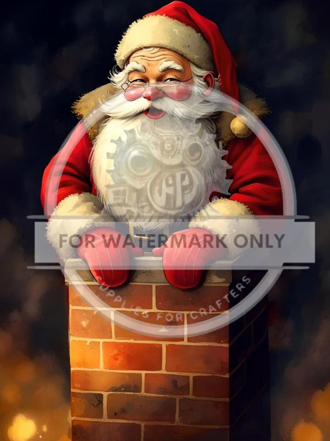 A4 Santa in the Chimney Rice Decoupage Rice Paper, DC544 - Etsy