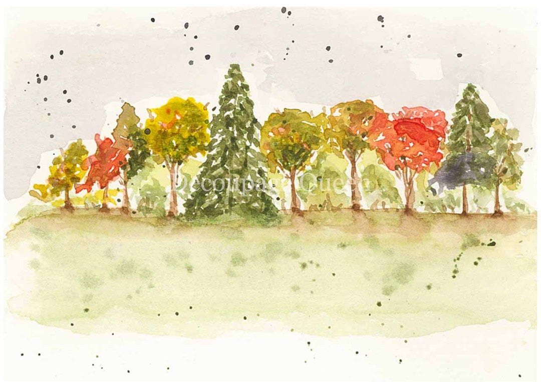 A4 Ode to Ooh La La Autumn Forest Rice Paper by Decoupage Queen - Etsy