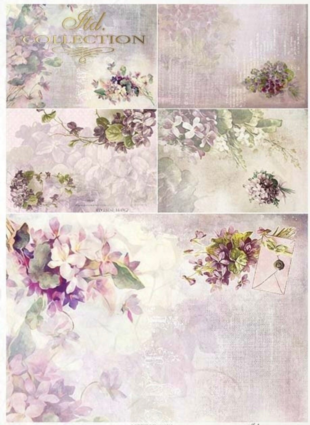 A4 the First Violets Collection, ITD Rice Paper R2177 - Etsy