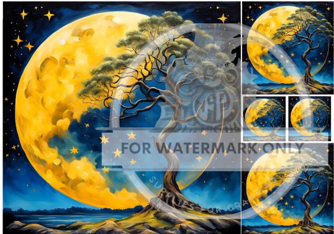 A4 Magnificent Moon Decoupage Rice Paper, DC689 - Etsy