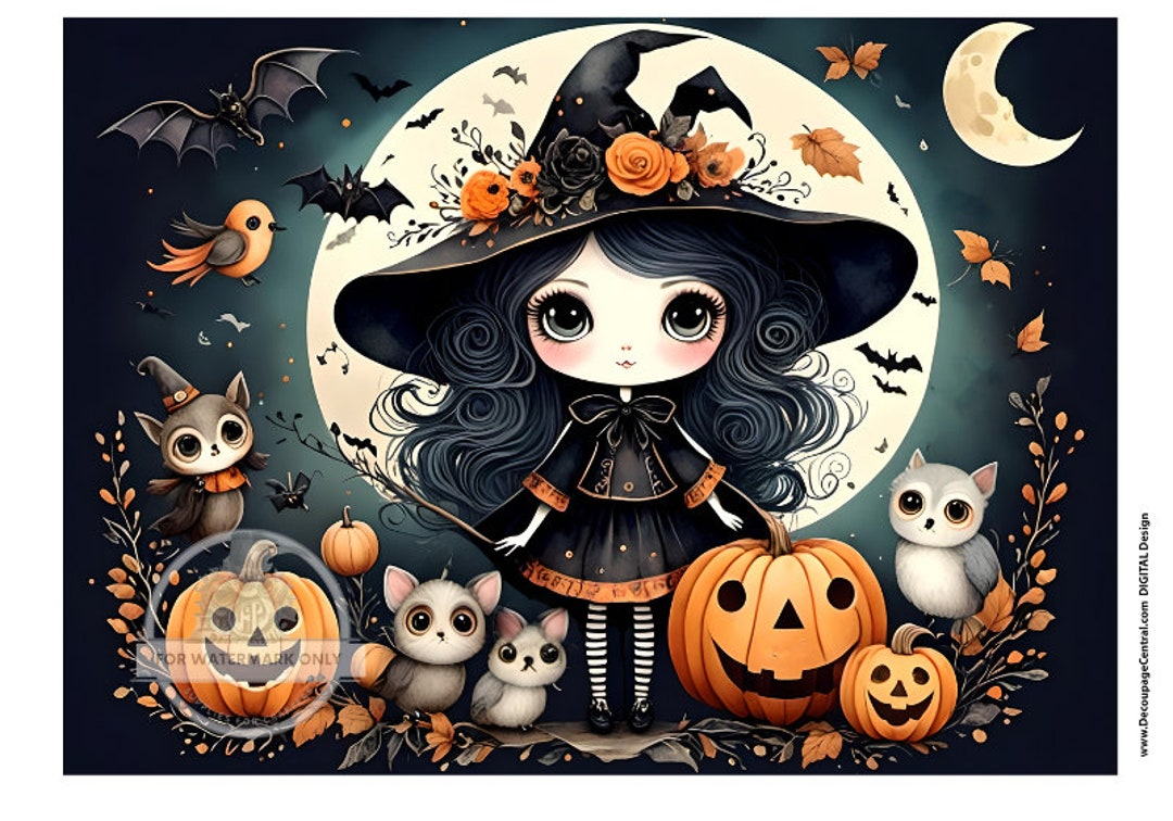 Digital Download: Digital Lil Witchy , Digital Download in PNG Print - Etsy