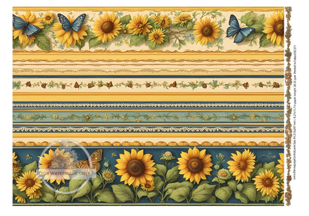 A4 Sunflower Trim , Rice Paper, DC371 - Etsy