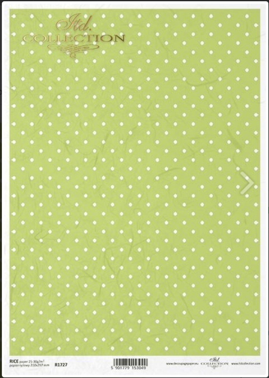A4 Bright Green Polka Dot Decoupage Paper. R1727 - Etsy