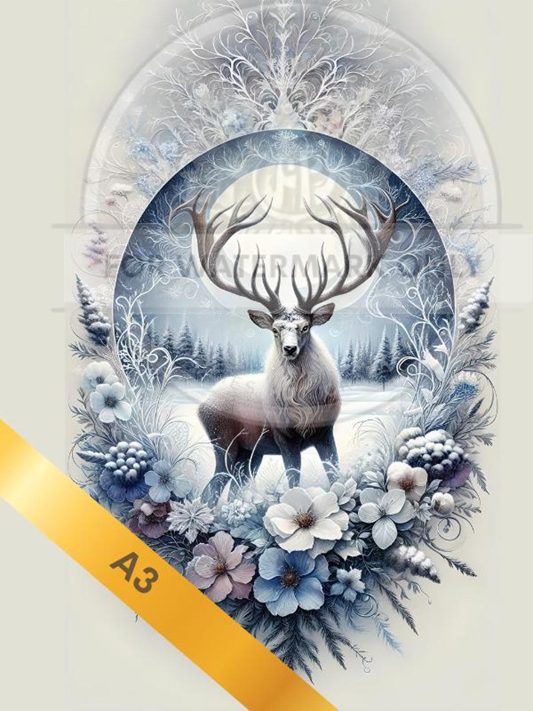 A3 Grand Winter Stag Decoupage Paper DC5055 - Etsy
