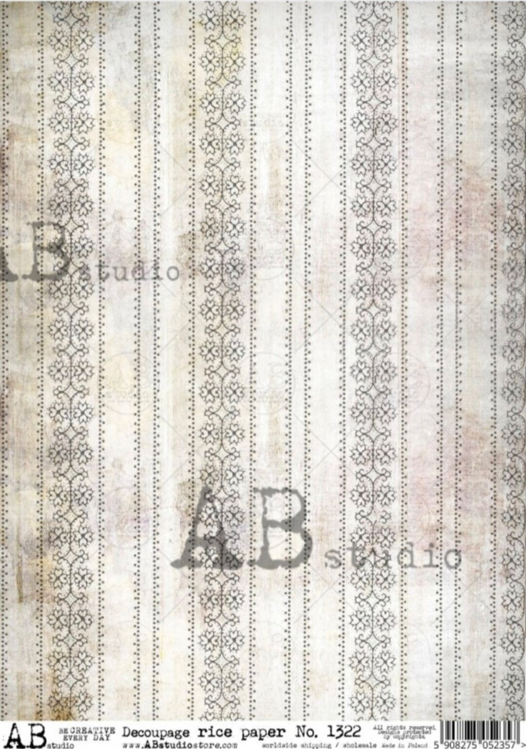 A4 Art Deco Stripes Rice Decoupage Paper, AB Studios 1322 - Etsy