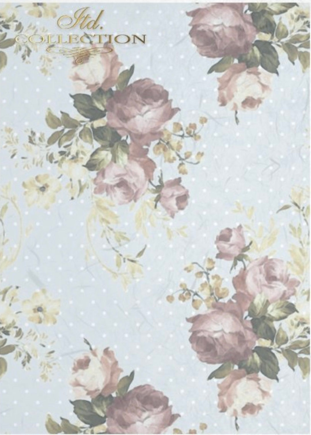 A4 Blue and Rose Decoupage Paper R0616 - Etsy