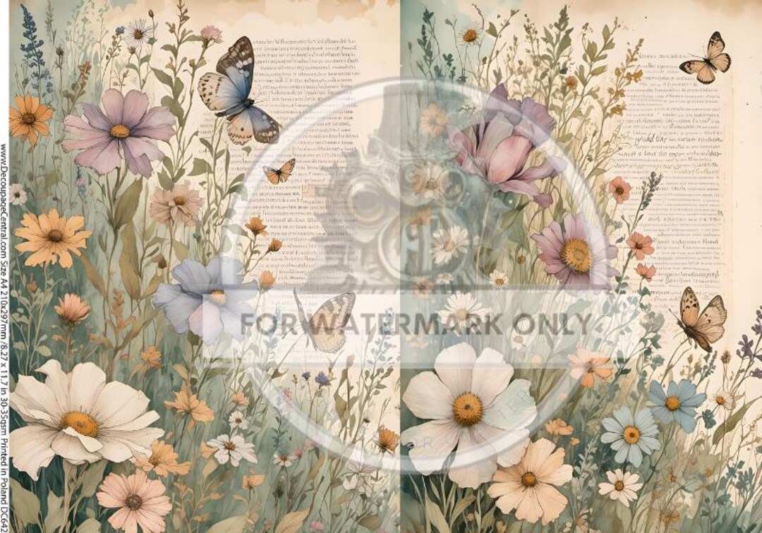 A4 Spring Watercolor Duo Decoupage Rice Paper, DC642 - Etsy