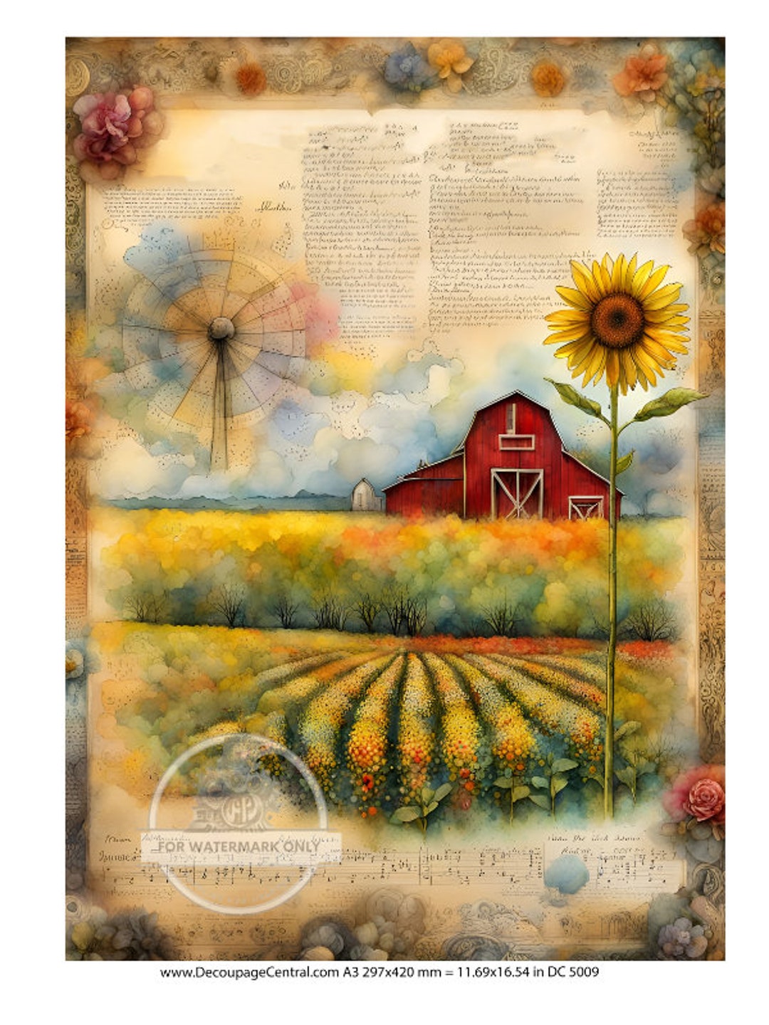A3 American Farm Decoupage Paper DC5009 - Etsy