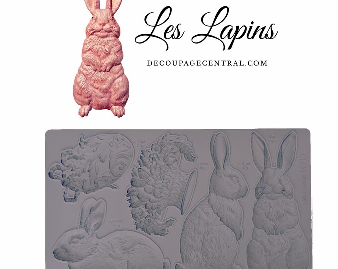 IOD Les Lapines Silicone Mould, Easter Bunny and Egg Mould - Etsy