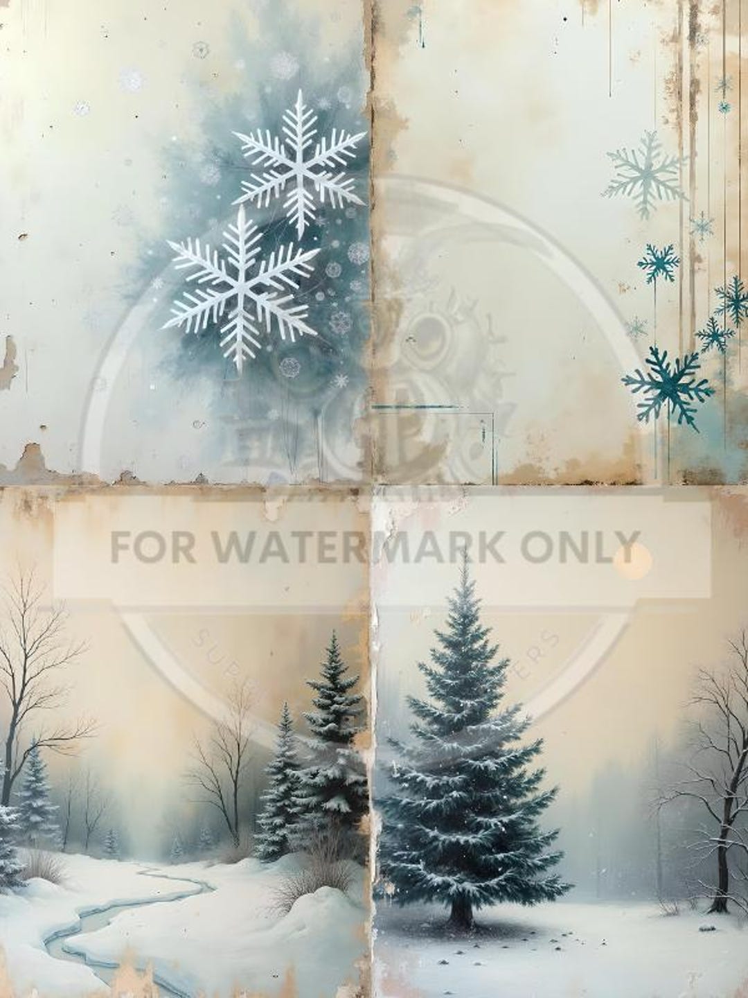 A4 Vintage Winter Scene Quad Rice Paper Decoupage Central DC569 - Etsy